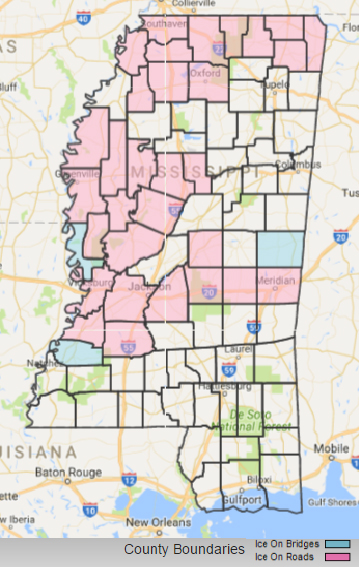 MDOT reports ice on roads in 31 counties including Copiah and Jefferson ...