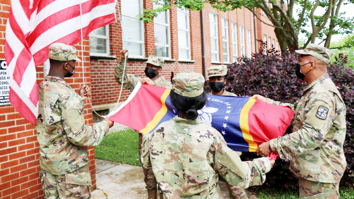 BHS JROTC raise new state flag at elementary school - Daily Leader ...