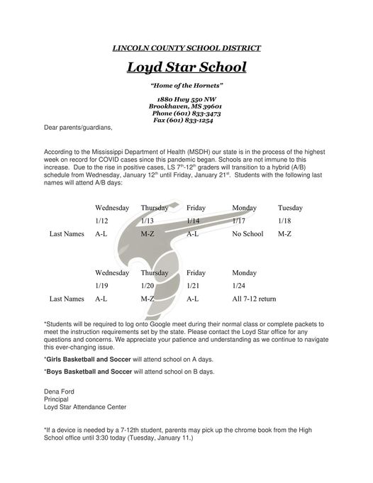 Loyd Star, West Lincoln high schools moving to A/B schedule | Daily Leader